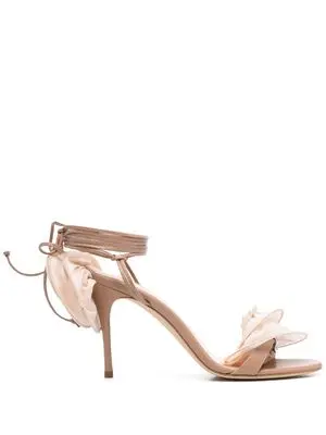 Magda Butrym 90mm Floral-appliqué Sandals - Beige