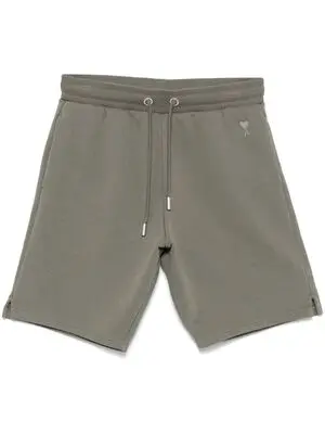 Ami De Coeur-embroidered Shorts - Grey