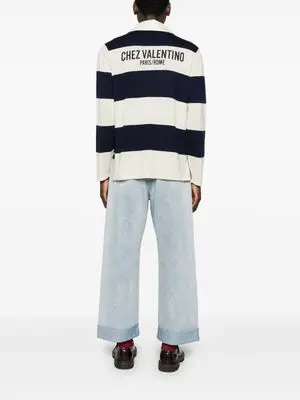 Valentino Garavani Striped Polo Shirt - Neutrals