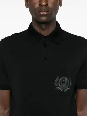 Dolce & Gabbana Logo-embroidered Polo Shirt - Black