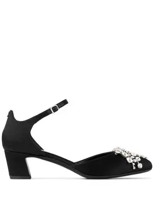 JIMMY CHOO 45mm Crystal-embellished Pumps - Black