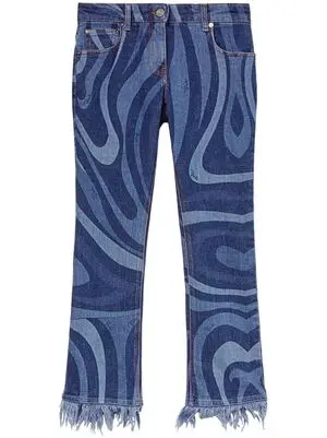 Emilio Pucci Marmo-print Jeans - Blue