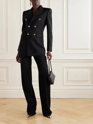 Saint Laurent Double-breasted Wool-gabardine Blazer