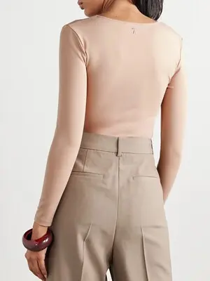 THE PARK Donna Stretch-tencel Lyocell Thong Bodysuit