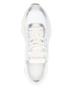 Pinko Love Birds-motif Sneakers - Silver