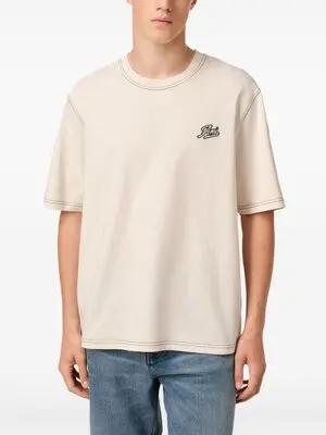 Ami Logo-embroidered Cotton T-shirt