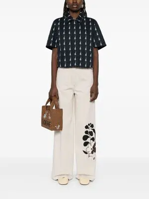 FORTE_FORTE Floral-embroidered Trousers