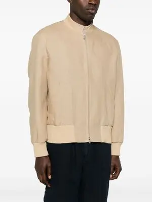 LARDINI Linen Bomber Jacket