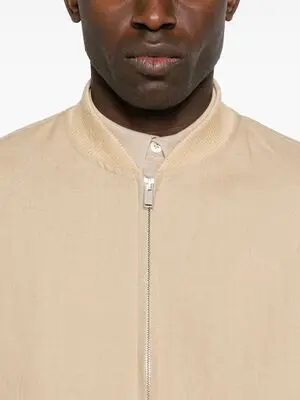 LARDINI Linen Bomber Jacket