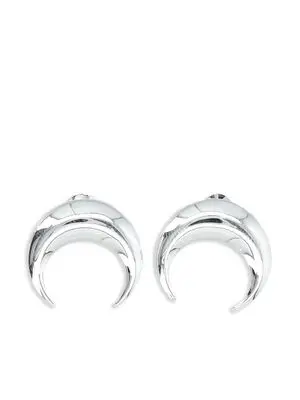 MARINE SERRE Mini Crescent Moon Stud Earrings - Silver