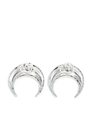MARINE SERRE Crescent Moon Earrings - Silver