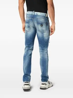 Philipp Plein Stud-embellished Jeans - Blue