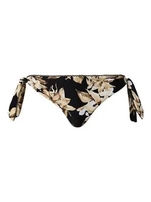TWINSET Floral-print Bikini Bottom - Black