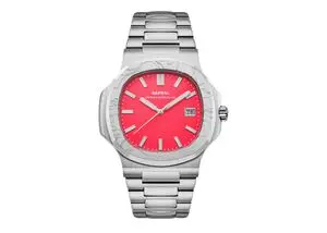 A BATHING APE BAPE Type 10 Bapex 1 Watch Silver/red