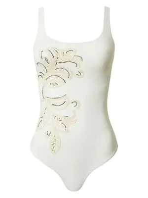 TWINSET Embroidered One-piece Swimsuit - 00059 Madreperla