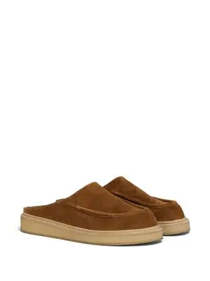 Marni Calf Suede Clogs - Brown