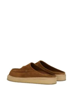 Marni Calf Suede Clogs - Brown