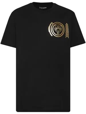 PLEIN SPORT Tiger-print T-shirt - Black