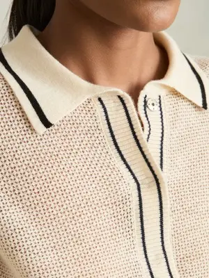 REISS Cece Wool-cashmere Polo Jumper