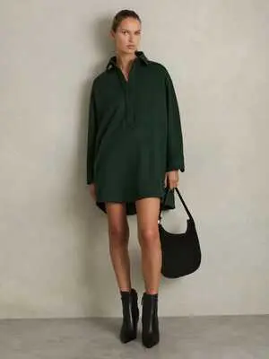 REISS Lauren Wool Blend Shirt Dress