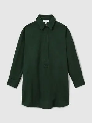 REISS Lauren Wool Blend Shirt Dress