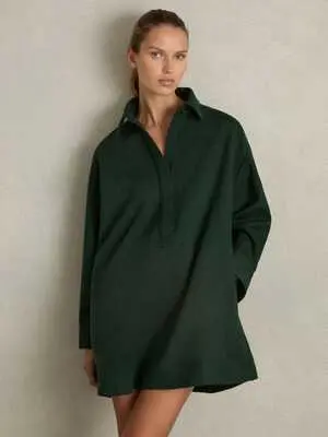 REISS Lauren Wool Blend Shirt Dress