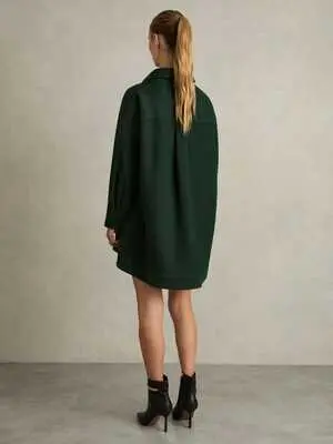 REISS Lauren Wool Blend Shirt Dress