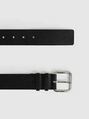 REISS Robyn Leather Roller Buckle Belt