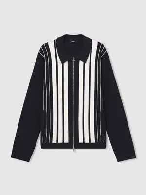 REISS Ambient Striped Knitted Jacket