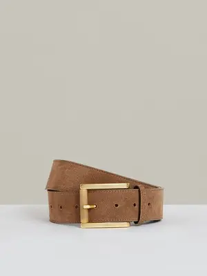 REISS Rosie Suede Belt - Tan