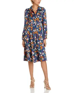 Gracia Floral Print Button Detailed Dress