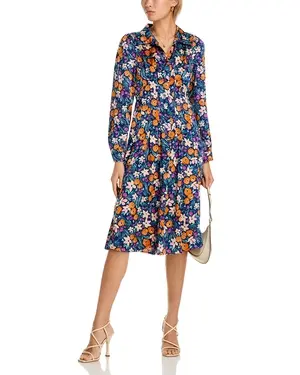 Gracia Floral Print Button Detailed Dress