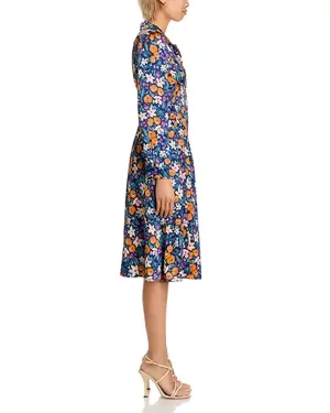 Gracia Floral Print Button Detailed Dress