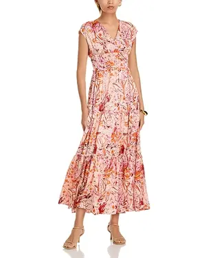 Gracia Floral V-neck Maxi Dress