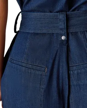 Whistles Petites Belted Jumpsuit - Denim