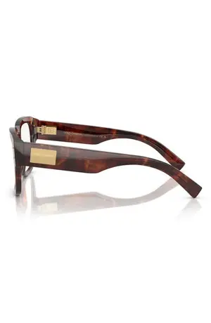 Dolce & Gabbana 54mm Square Eyeglasses - Red Havana