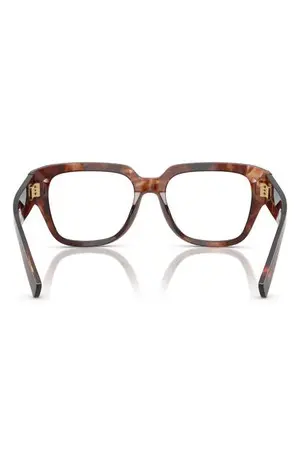 Dolce & Gabbana 54mm Square Eyeglasses - Red Havana