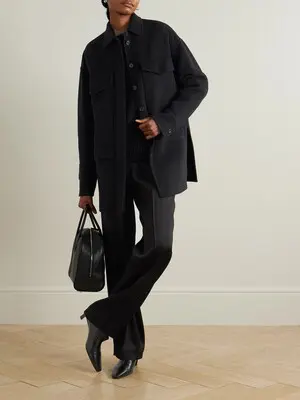 Another Tomorrow Wool Shirt Jacket