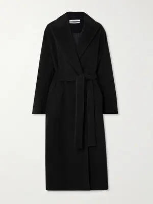 Another Tomorrow Belted Double-breasted Wool Coat
