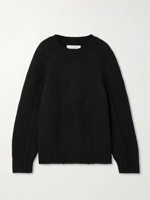 Another Tomorrow Oversized Ribbed Cashmere And Wool-blend Sweater