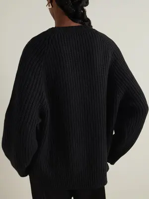 Another Tomorrow Oversized Ribbed Cashmere And Wool-blend Sweater