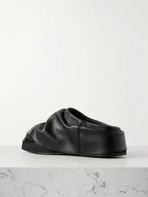 Attico Mini Robin Leather Mules - Black