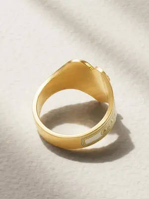 FOUNDRAE 18-karat And Enamel Ring With Bowen's Knot Motif