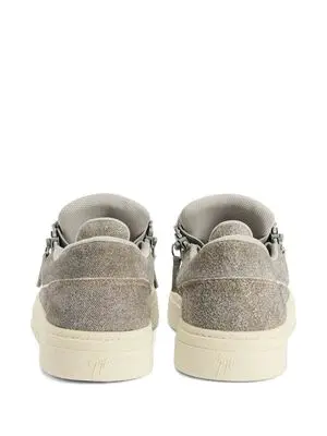 GIUSEPPE ZANOTTI Double-zip Low-top Sneakers - Grey