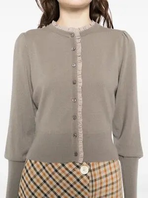 N.peal Ruffle Trim Cardigan