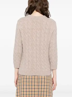 N.peal Emilia Cable Pullover - Brown