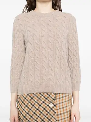 N.peal Emilia Cable Pullover - Brown
