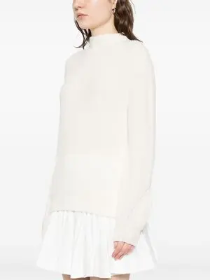 N.peal Ribbed Funnel Neck Pullover Sweater