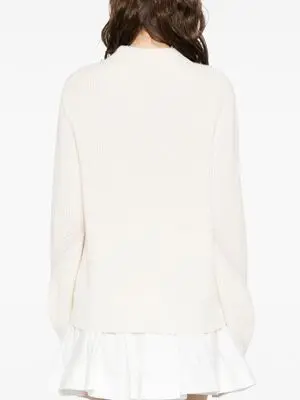 N.peal Ribbed Funnel Neck Pullover Sweater