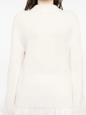 N.peal Ribbed Funnel Neck Pullover Sweater